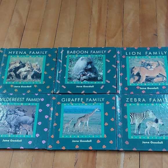 Other | Lot Of 6 1991 Jane Goodall Kids Animal Family Books Hc Lion ...